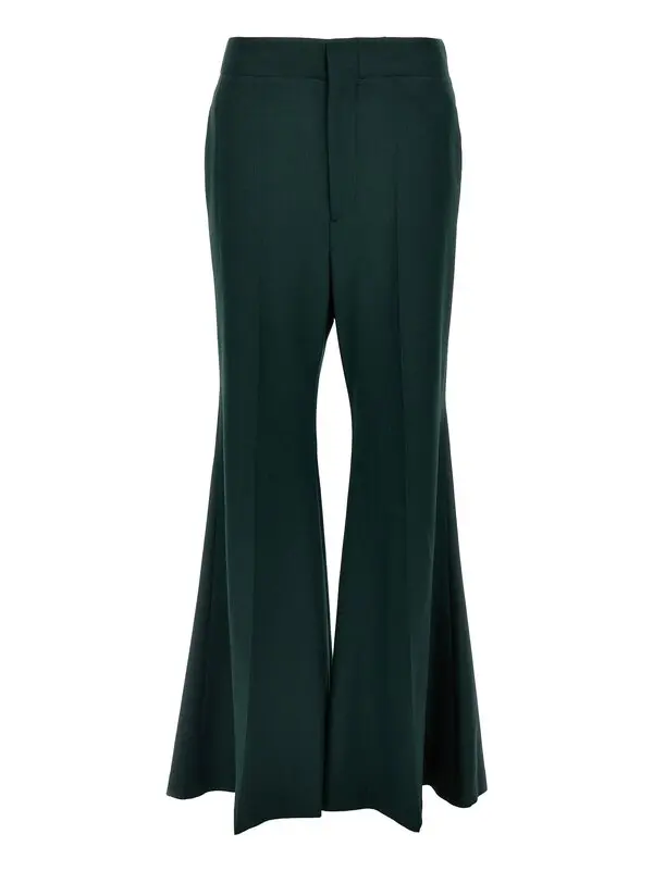 Victoria Beckham Wide Leg Kick Pants - Green