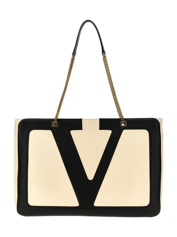 Valentino Garavani Viva Superstar Large Shopper - White/black