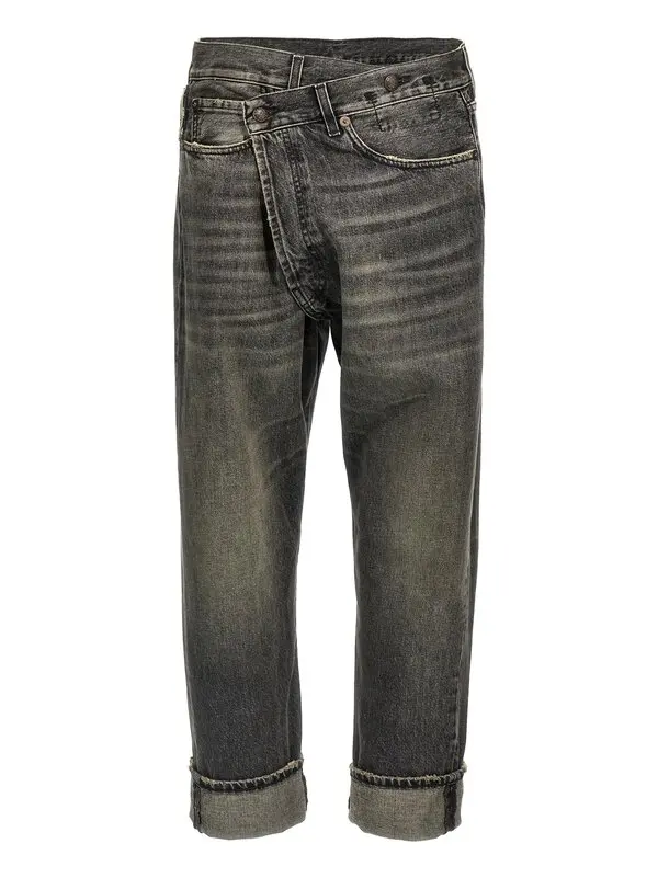 R13 Cross Over' Jeans - Gray
