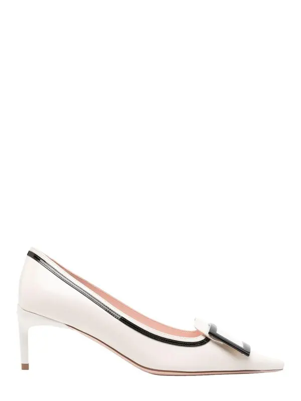 ROGER VIVIER Viv Canard Leather Pumps - White