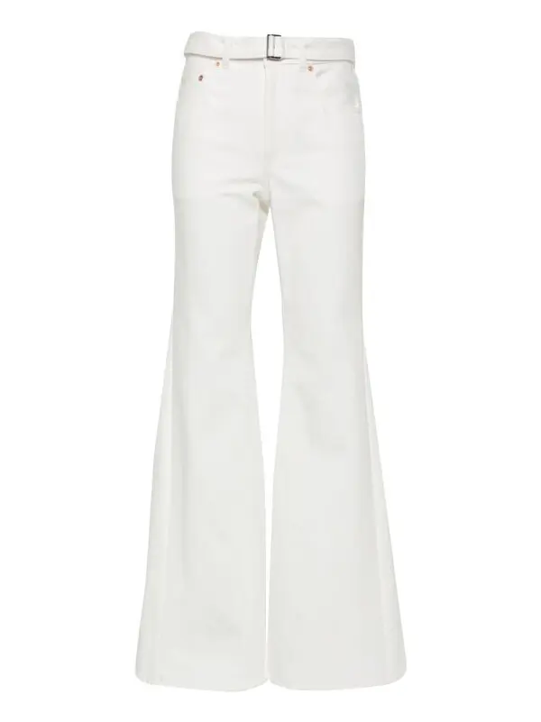 Sacai Denim Flared Jeans - White