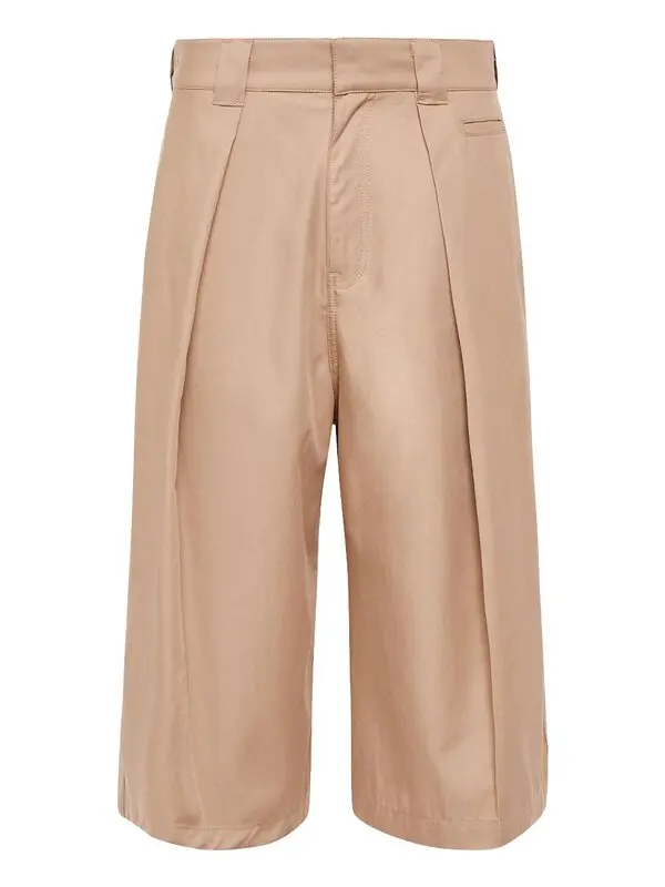 Loewe Cropped Pleated Trousers - Beige