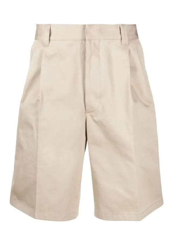 Prada Cotton Wide Leg Bermudas - Beige