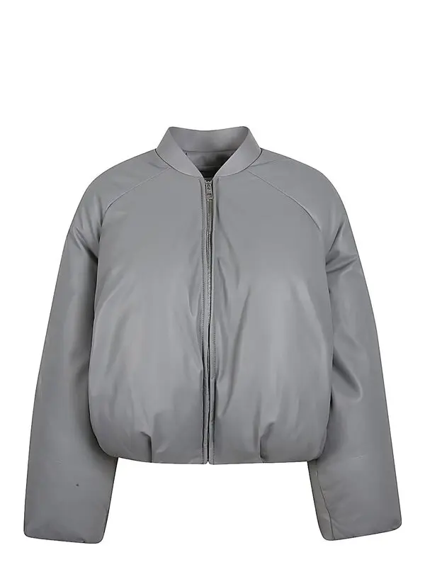 Loewe Leather Padded Bomber Jacket - Grey