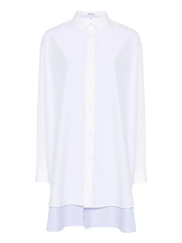 Loewe Cotton And Silk Blend Shirt Dress - White