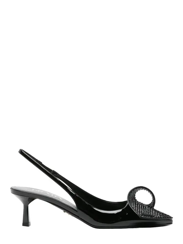 Prada Patent Leather Slingback Pumps - Black