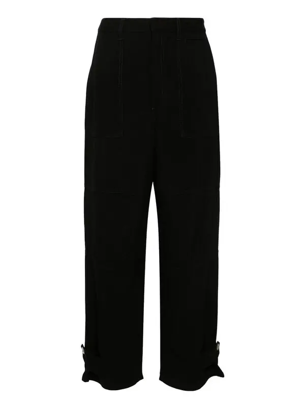 Loewe Linen Blend Cargo Trousers - Black