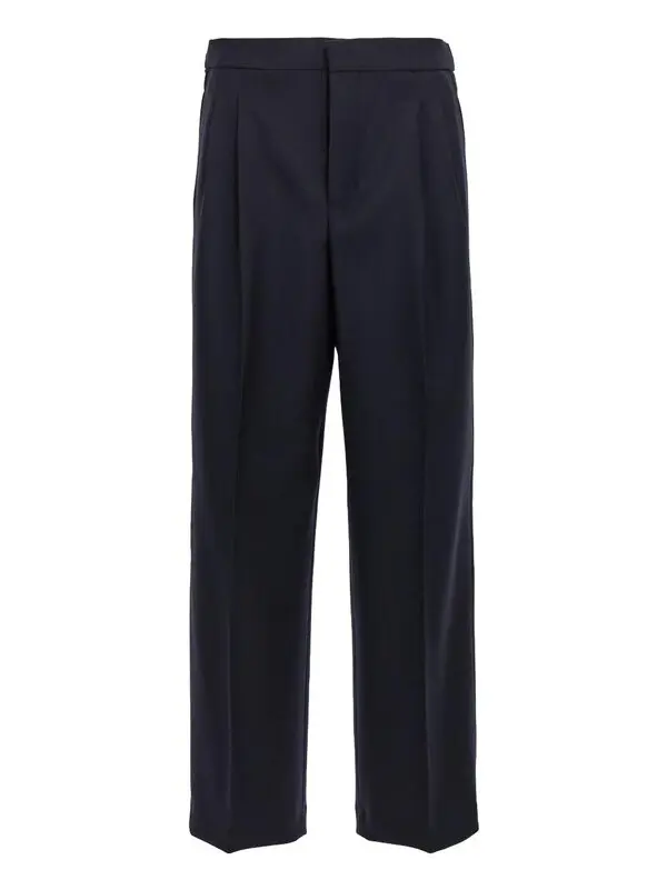 Ami Pleated Wool Pants - Blue