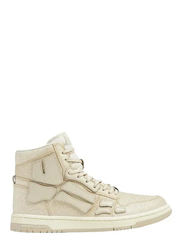 Amiri Skel Top Hi Glitter Sneakers - Beige