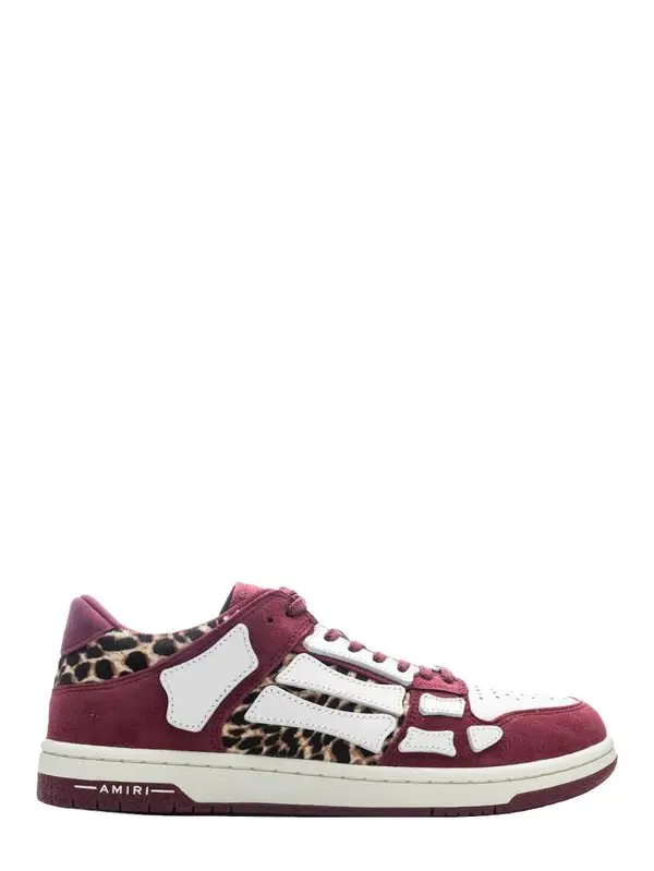 Amiri Skel Top Low Leopard Sneakers - Burgundy