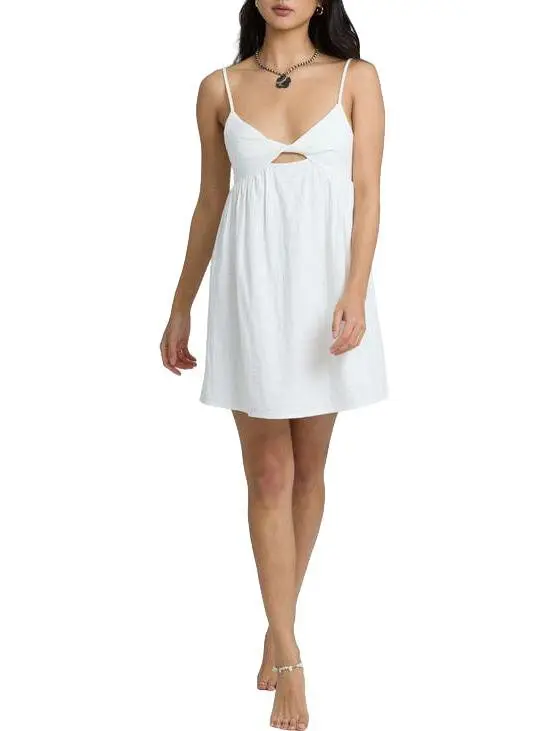 BILLABONG In A Twist Cotton Minidress - Salt Crystal