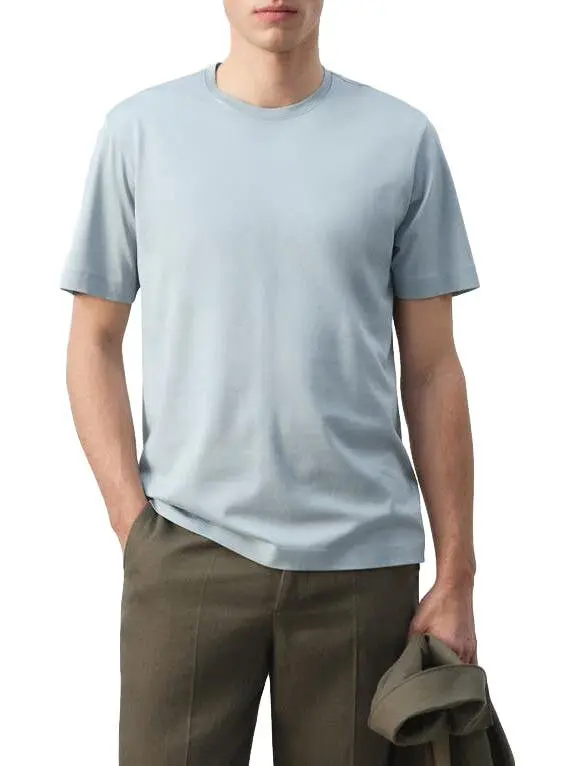 Mango Regular Fit Cotton T-shirt - Aqua