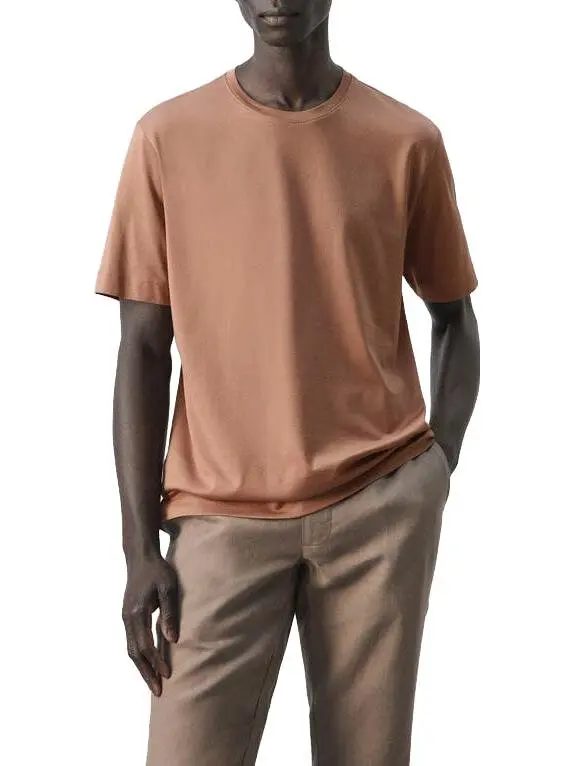 Mango Regular Fit Cotton T-shirt - Peach