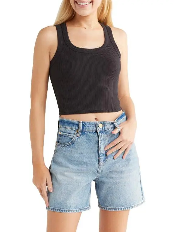 BILLABONG Rerun Rib Crop Tank - Black Sand