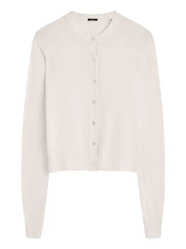 JOSEPH Button-down Crewneck Cardigan - Ivory