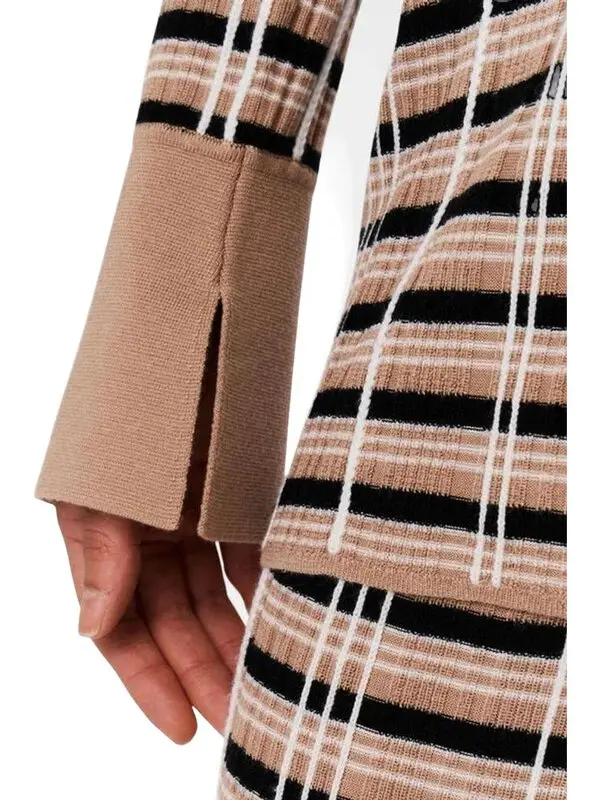 JOSEPH Striped Knit Polo Sweater - Blusher Combo