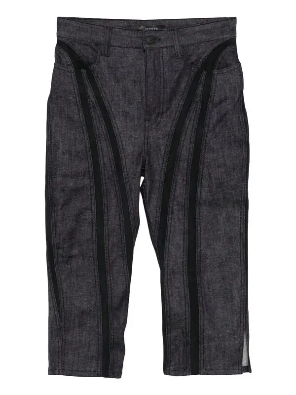MUGLER Trousers - Raw Blue/black