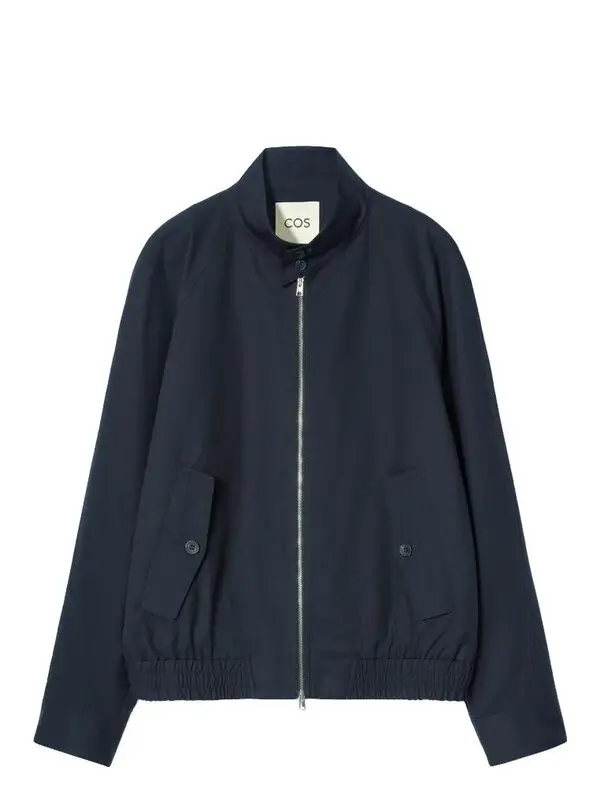 Cos Water-repellent Harrington Jacket - Navy