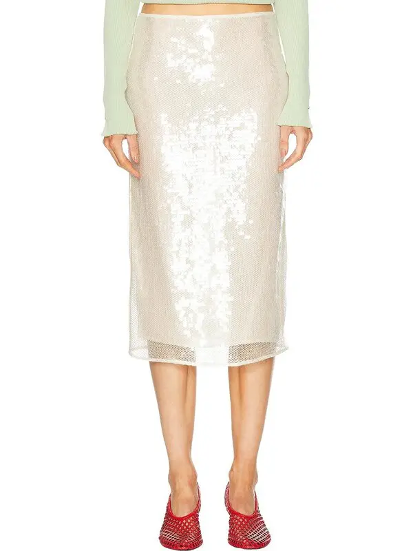 Stella McCartney Sequin Embellished Skirt - Cream