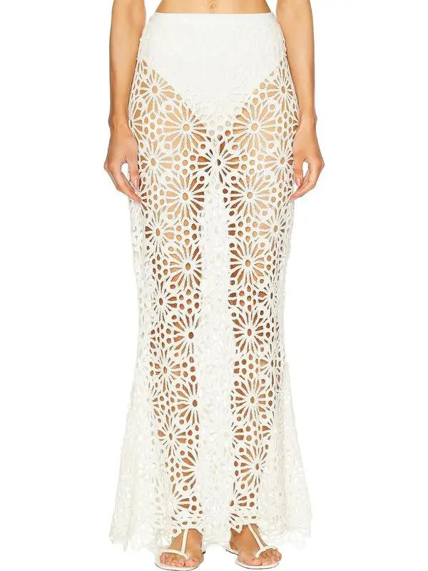 Norma Kamali Obie Long Skirt - Cream