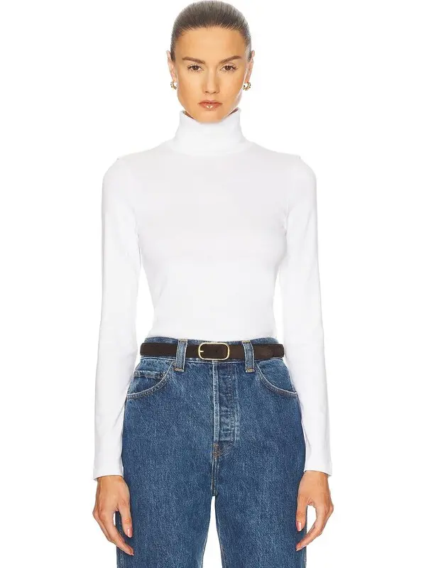 FLORE FLORE Dinah Turtleneck Top - White