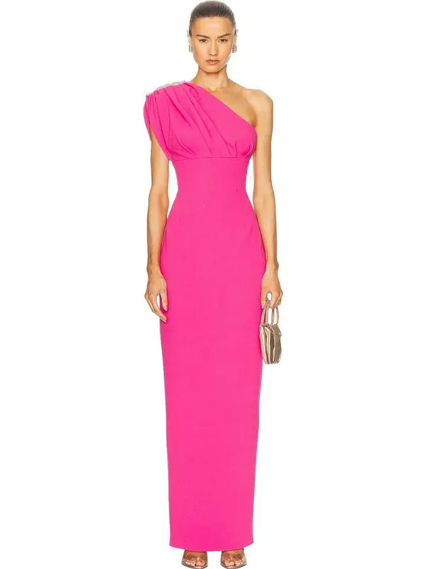 Rachel Gilbert Winona Gown - Hot Pink