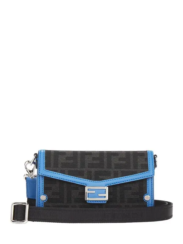 Fendi Zucca Baguette Soft Trunk Phone Pouch - Blue