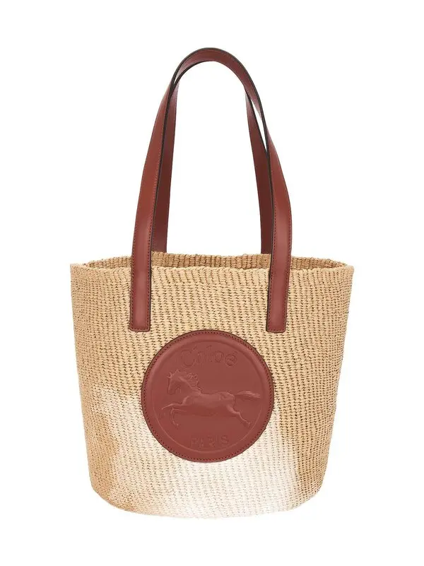 Chloé Horse Medal Large Basket Bag - Sepia Brown