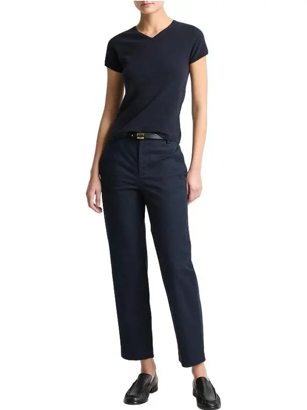 Vince Avery Mid-rise Italian Stretch-cotton Chino Pant - Black