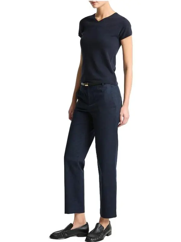 Vince Avery Mid-rise Italian Stretch-cotton Chino Pant - Black