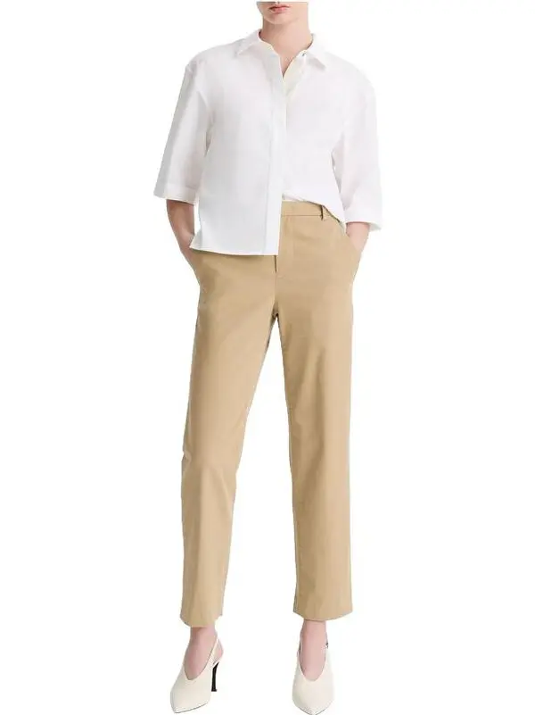 Vince Avery Mid-rise Italian Stretch-cotton Chino Pant - Orange