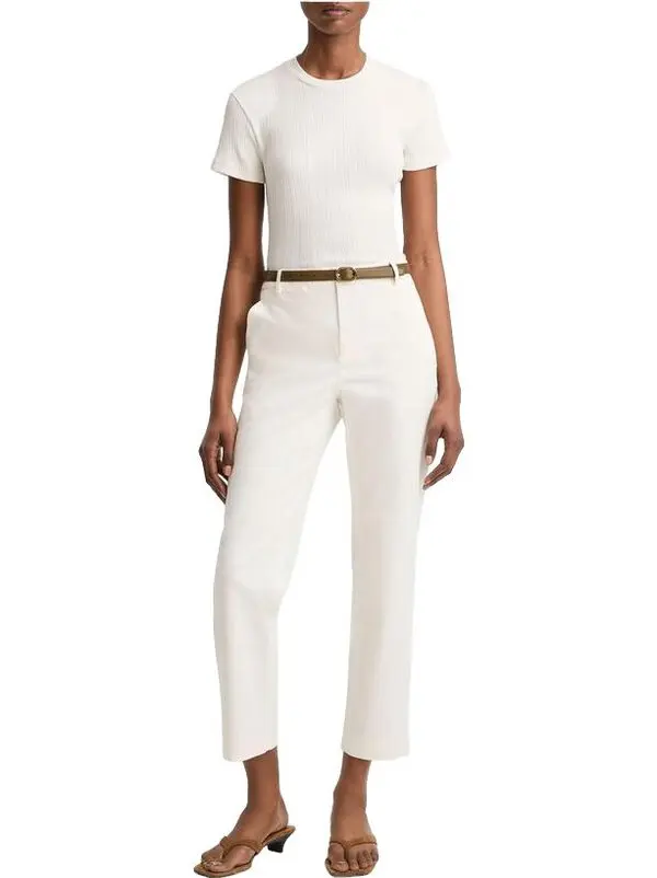 Vince Avery Mid-rise Italian Stretch-cotton Chino Pant - White