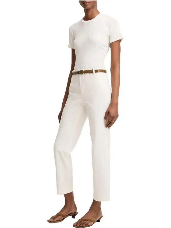 Vince Avery Mid-rise Italian Stretch-cotton Chino Pant - White