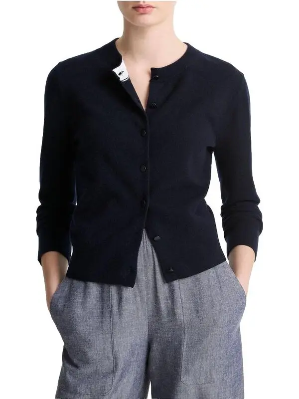 Vince Wool And Cashmere-blend Cardigan - Blue