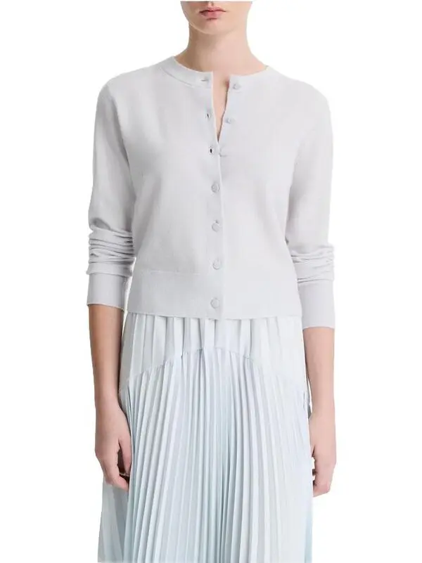 Vince Wool And Cashmere-blend Cardigan - Grey