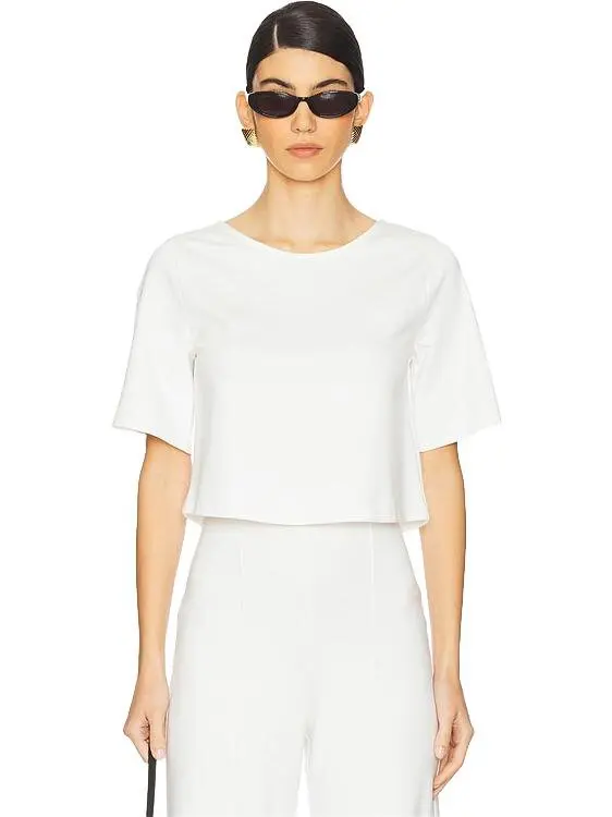 RIPLEY RADER Ponte Knit Short Sleeve Top - Off White