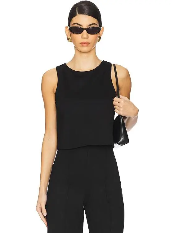 RIPLEY RADER Ponte Knit Tank Top - Black