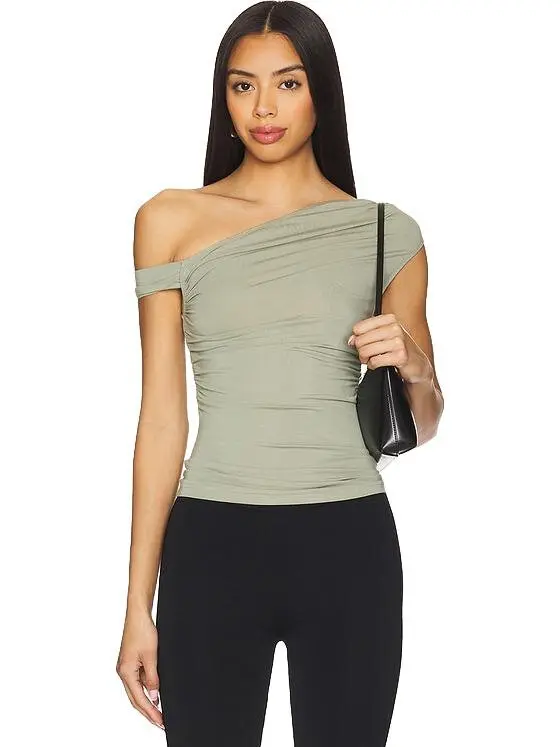 Superdown Moxie One-shoulder Top - Sage