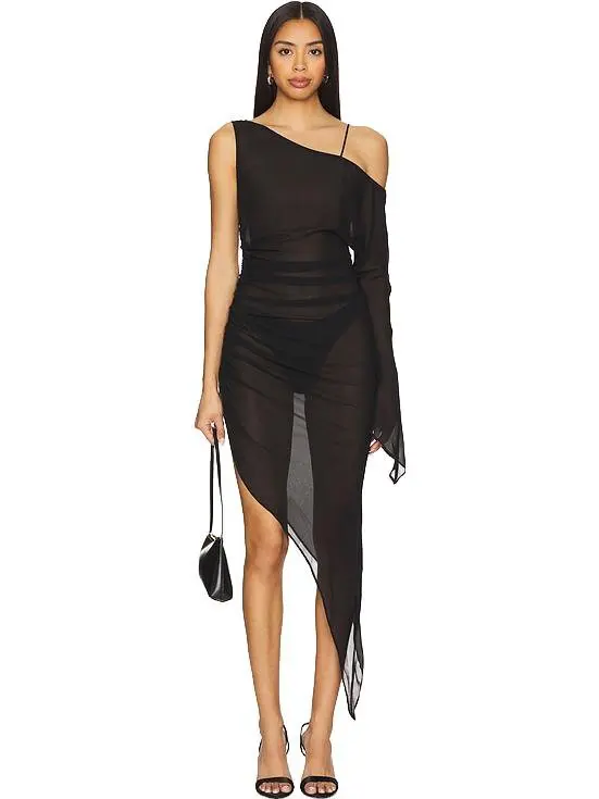 H:OURS Rei Midi Dress - Black