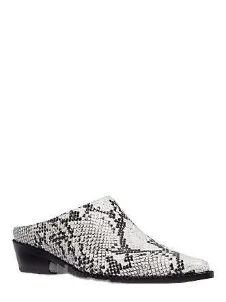 Michael Kors Nash Snake Embossed Leather Mule - Grey