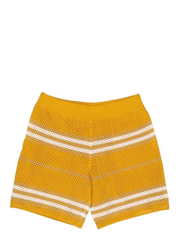 Burberry Icon Stripe Pointelle Knit Shorts - Marigold