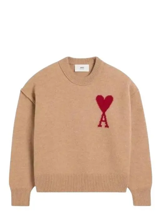 Ami De Coeur Jumper - Beige/red