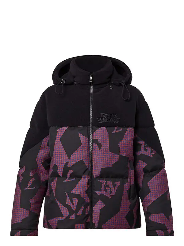 LOUIS VUITTON Bimaterial Hooded Down Jacket - Black/violet