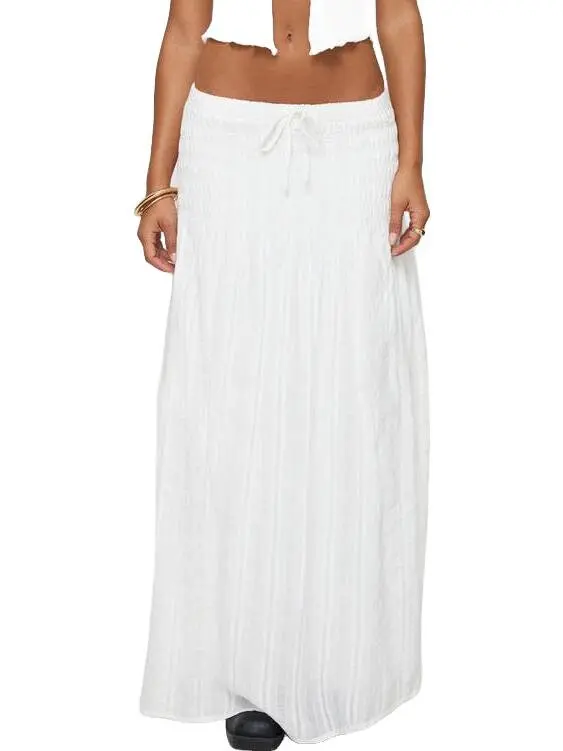 Princess Polly Carana Cotton Maxi Skirt - White
