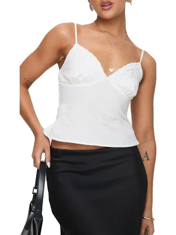 Princess Polly Aruba Embroidered Camisole - White