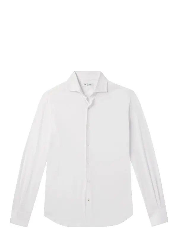 Loro Piana Andrew Cutaway-collar Cotton-jersey Shirt - White