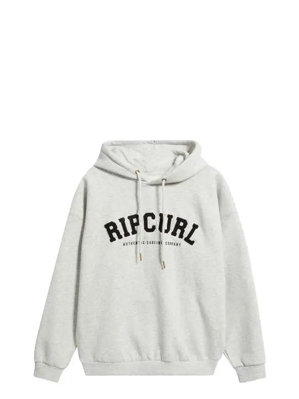 Rip Curl Varsity Logo Graphic Hoodie - Grey Marle/black