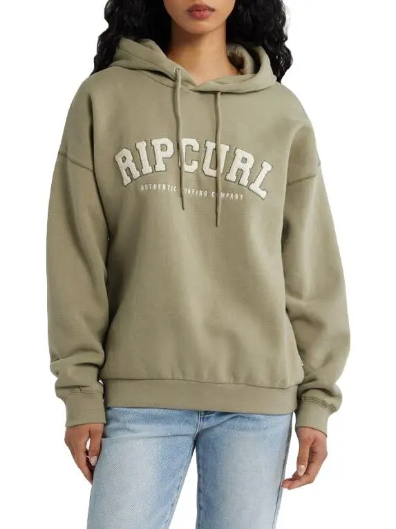 Rip Curl Varsity Logo Graphic Hoodie - Olive