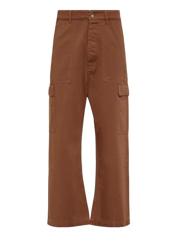 Rick Owens Lido Cotton Cargo Pants - Brown