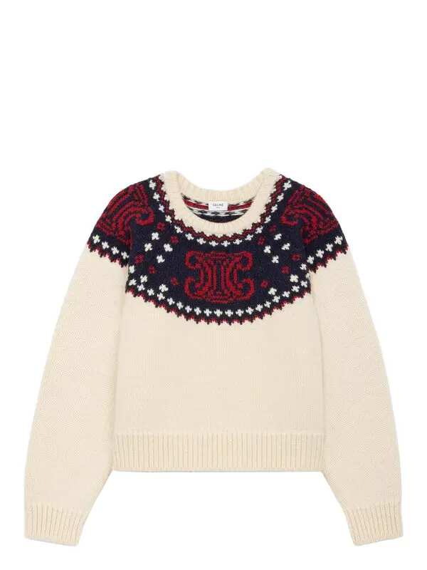 Celine - Crewneck Sweater In Fair Isle Wool